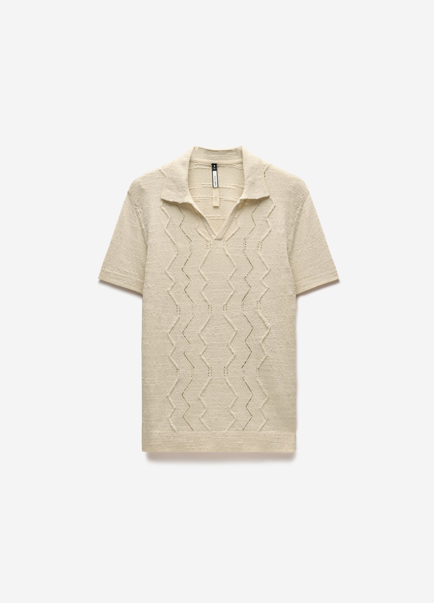 Bouclé Open Neck Polo Biscuit – Calibre Menswear